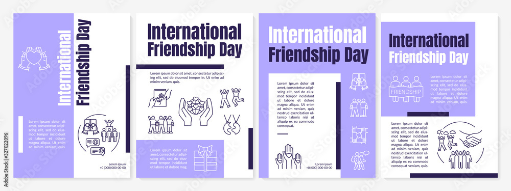 National best friends day brochure template. Brotherhood and soulmate ...