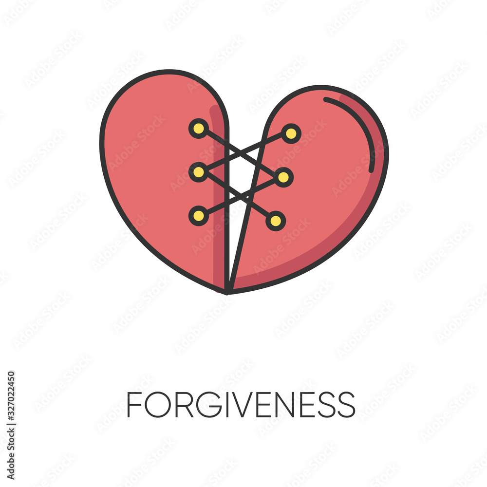 Forgiveness RGB color icon. Strong interpersonal connection, emotional ...