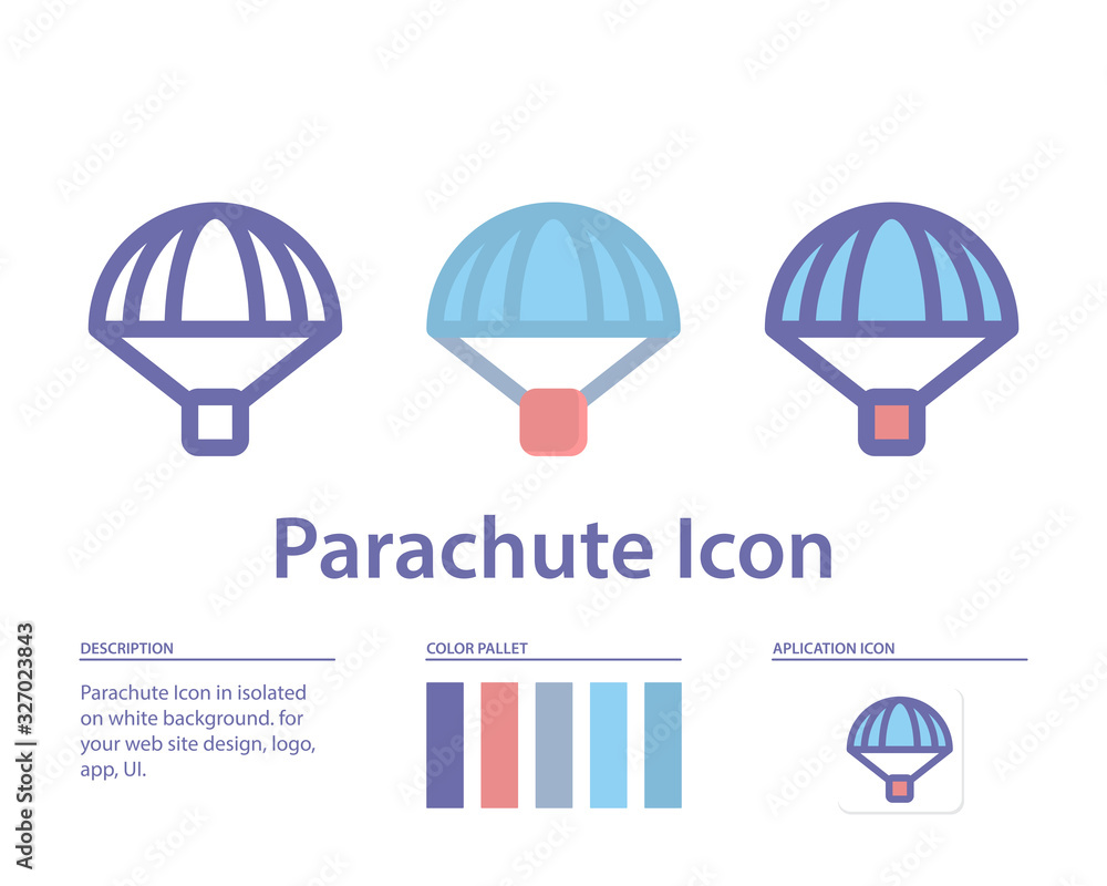 parachute icon in isolated on white background. for your web site ...