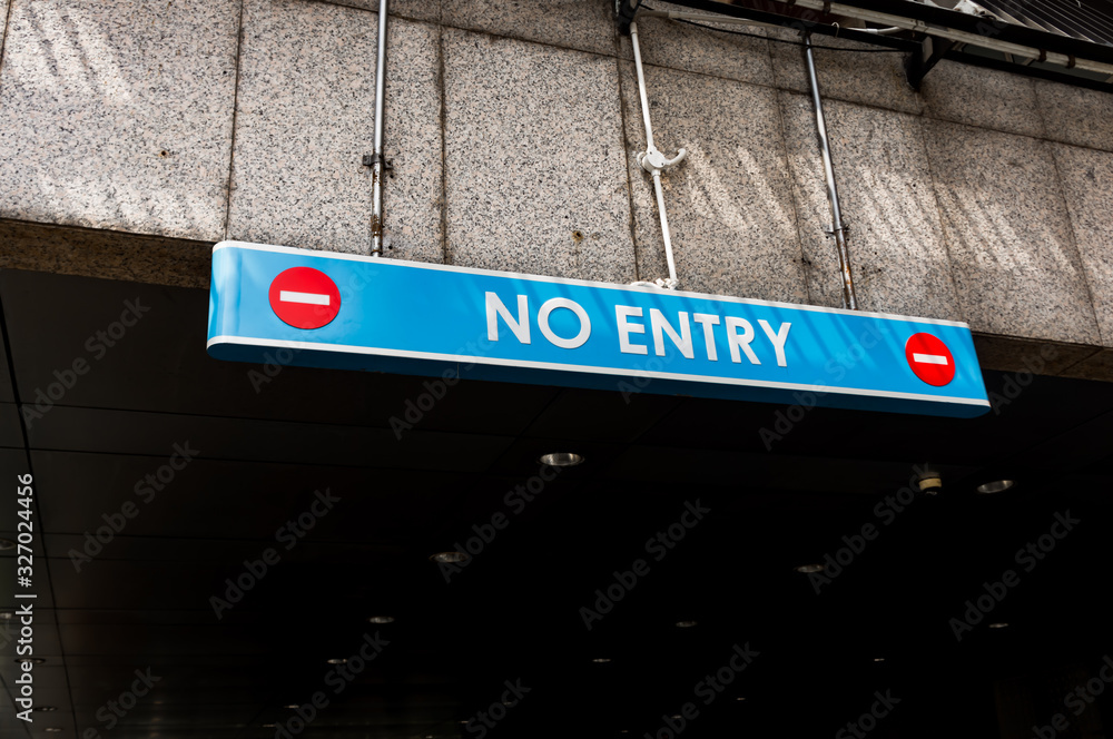 No Entry Sign Placed On Top of Corridor Office Building Stock Photo ...