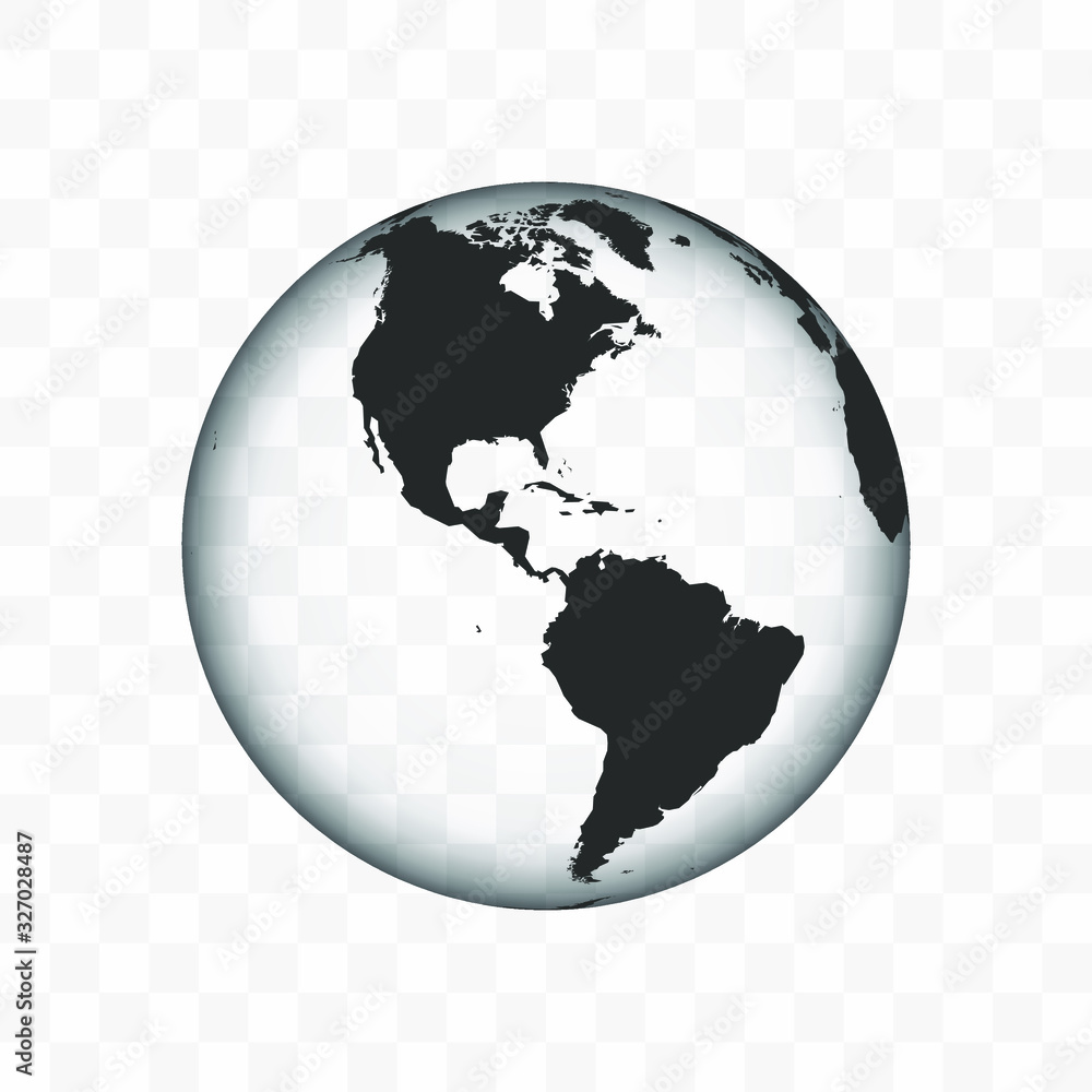 America Continent Map Earth Globe 3d Vector Illustration Stock Vector ...