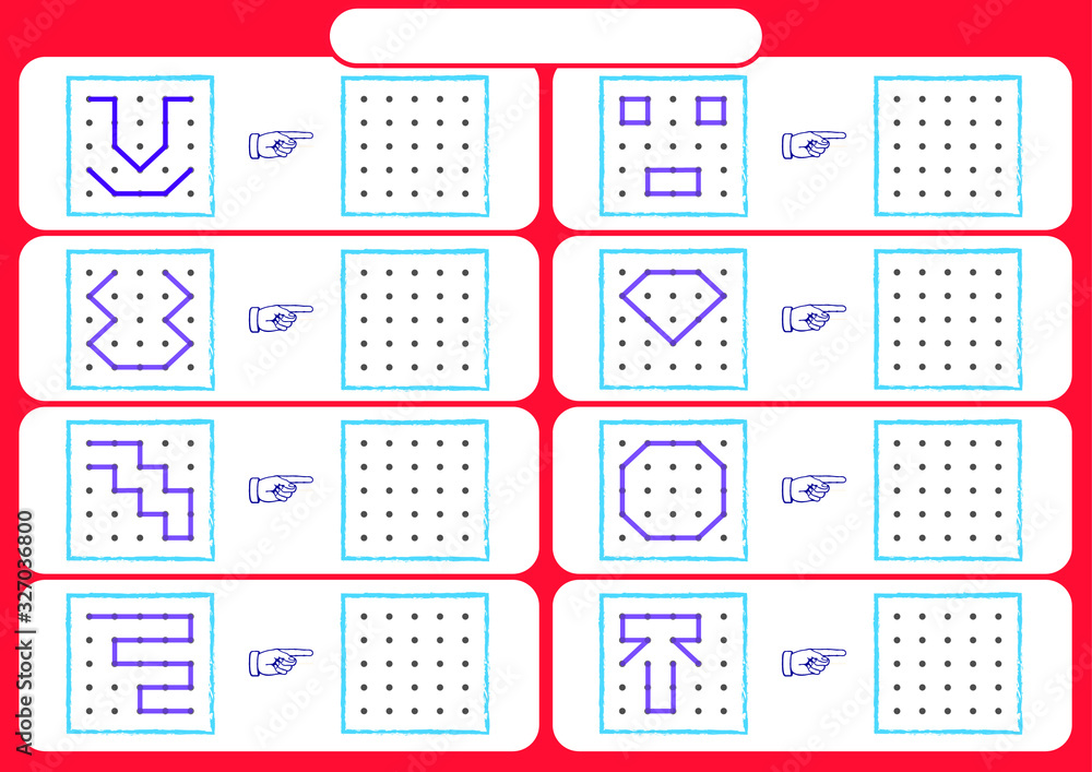 worksheet for preschool kids, Dot to dot copy practice, copy the shapes ...