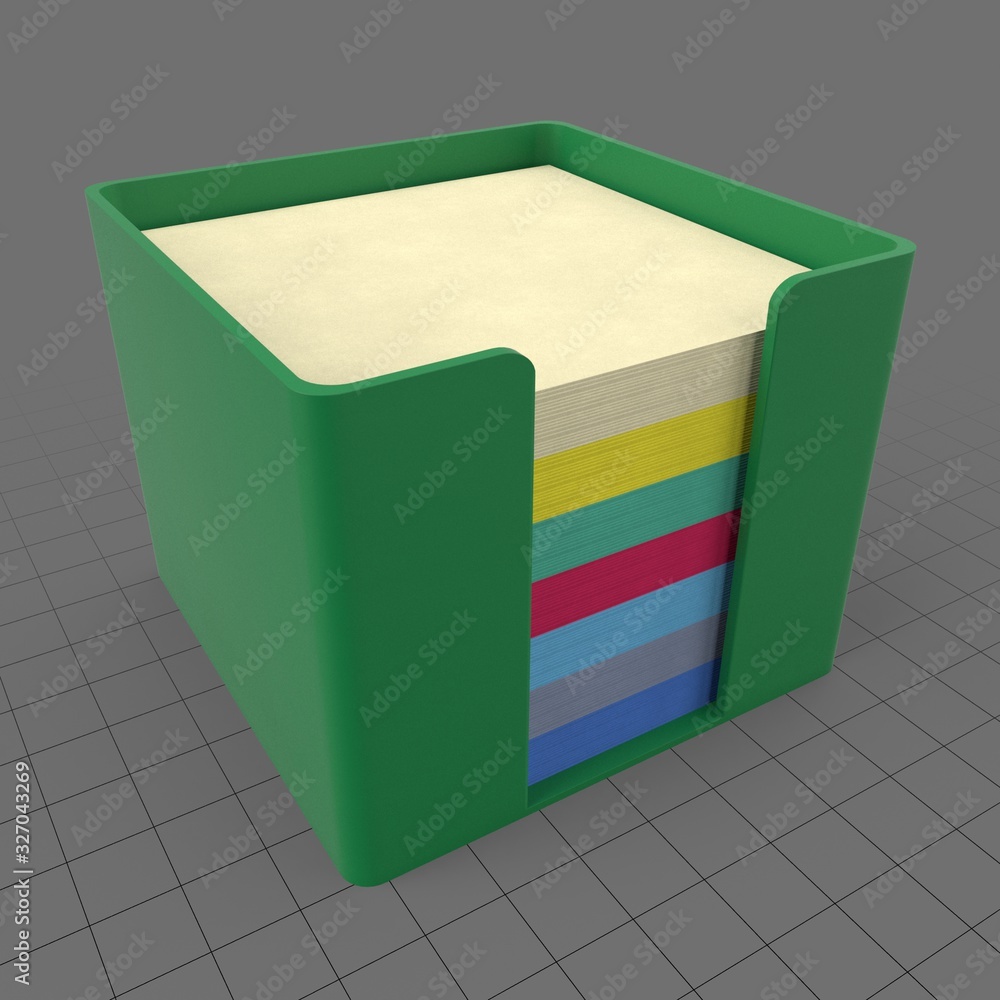 Cube sticky notes holder Stock 3D asset | Adobe Stock