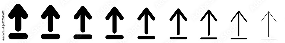 Upload Arrow Icon Black | Arrows Up Illustration | File Data Transfer ...