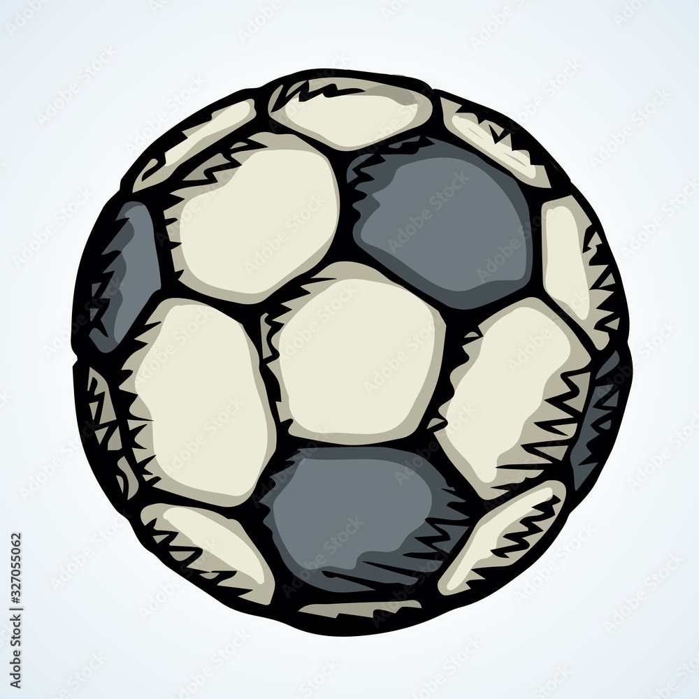 Big soccer ball. Vector drawing Stock Vector | Adobe Stock