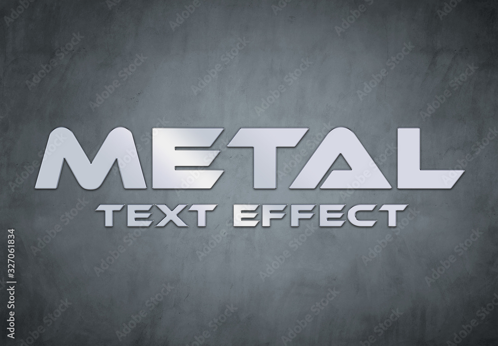 Metal Text Effect Mockup Stock Template | Adobe Stock