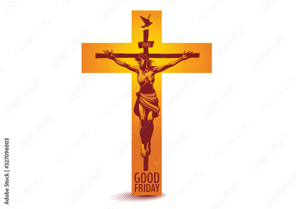 Good Friday, vector illustration of Jesus Christ Crucifixion. Stock ...