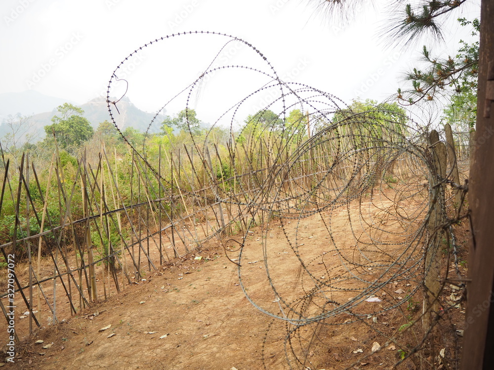 Border of Thailand and Myanmar at Ban Nor Lae Army Base, Doi Ang Khang ...