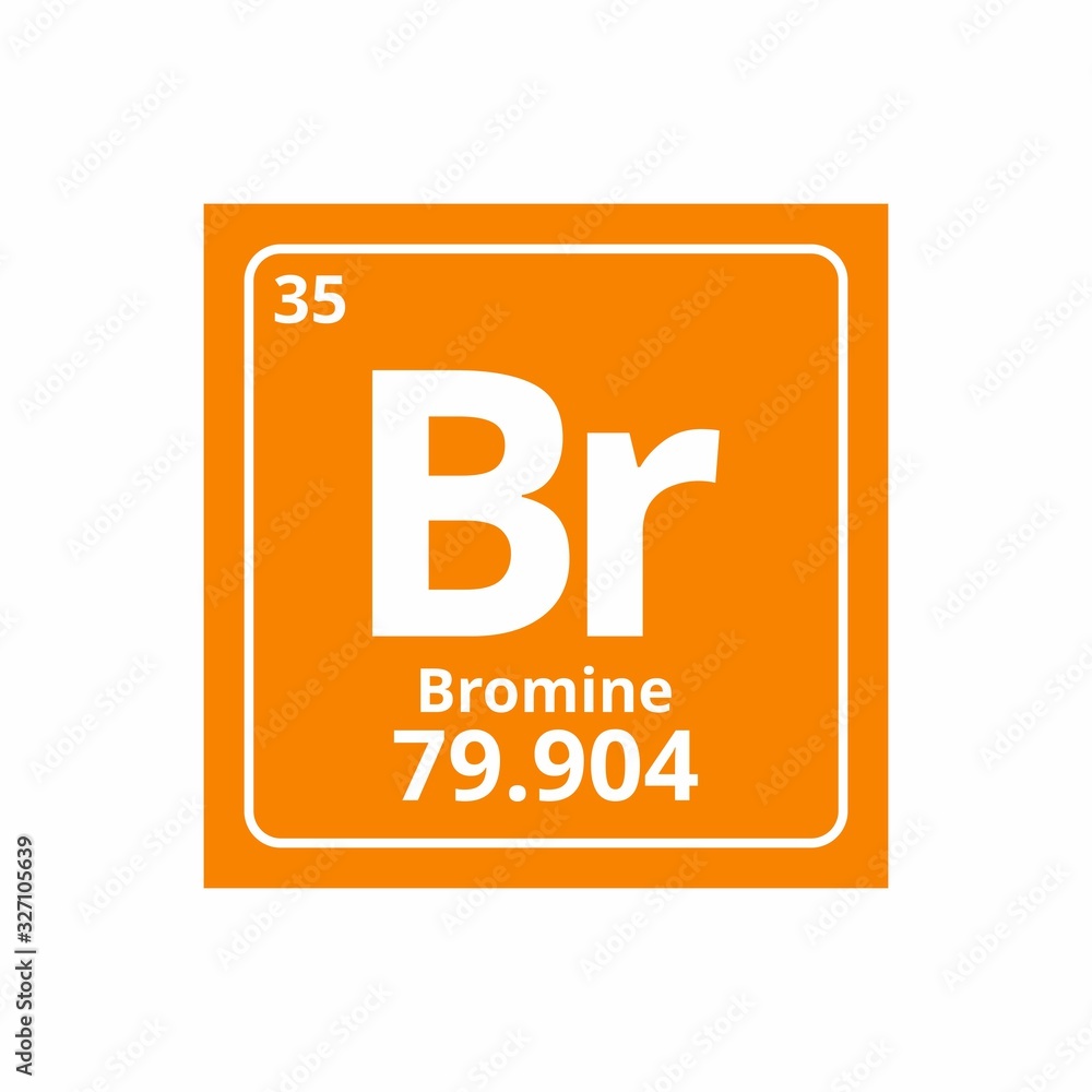 Br element periodic table on bromine color. Vector illustration Stock ...