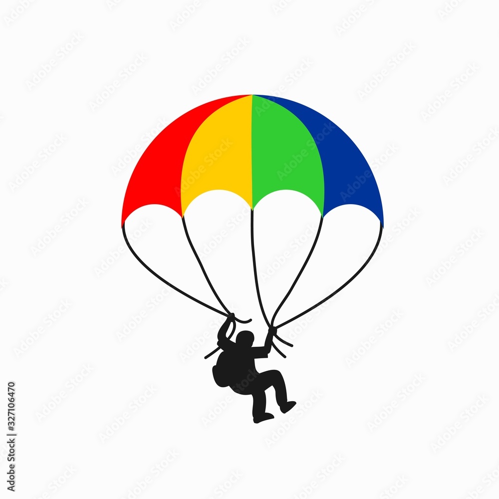 Parachute logo with a simple concept Stock Vector | Adobe Stock