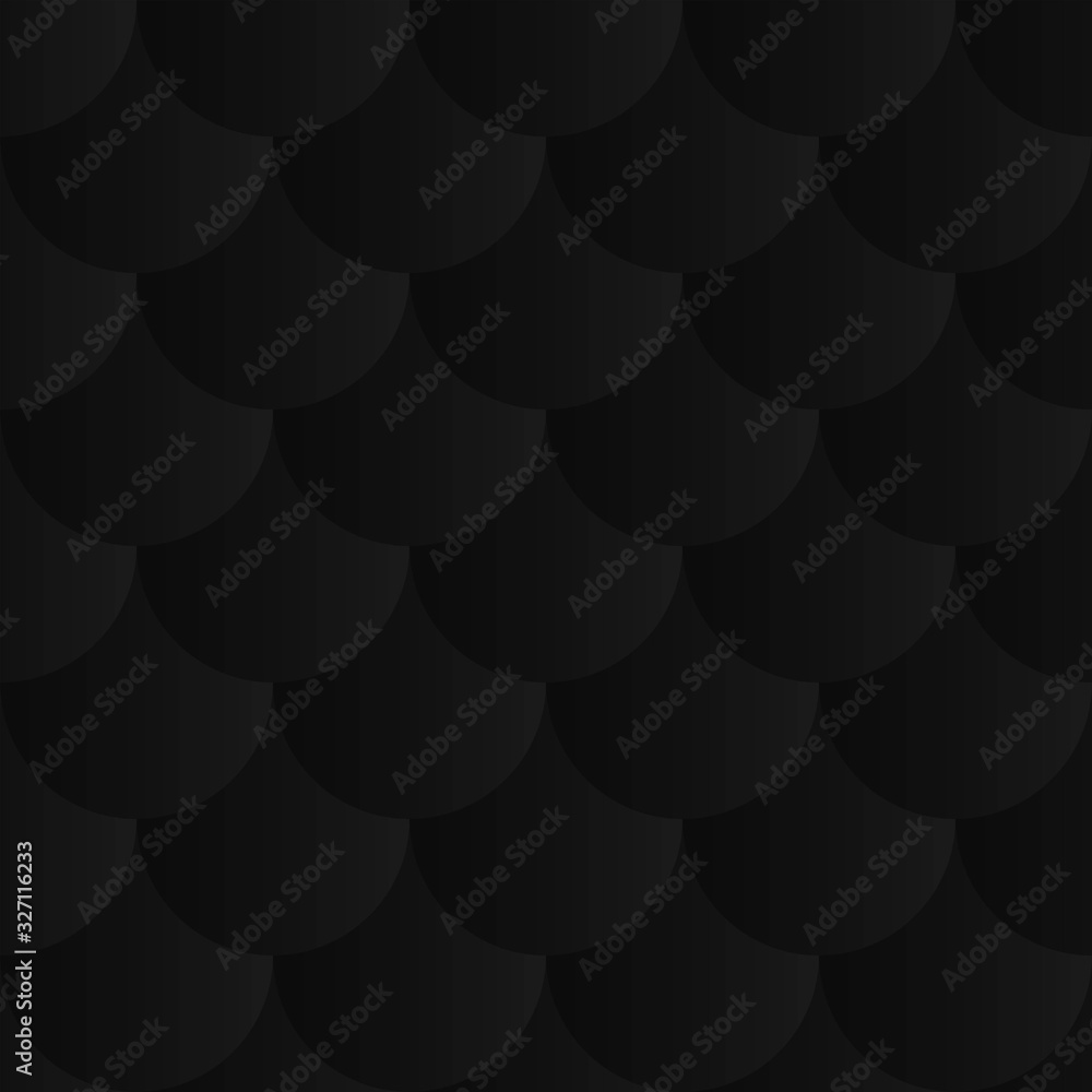 Black scales seamless patern. Repeating dark fish scales background ...