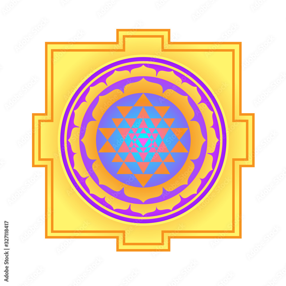 The Sri Yantra or Sri Chakra, form of mystical diagram, Shri Vidya ...