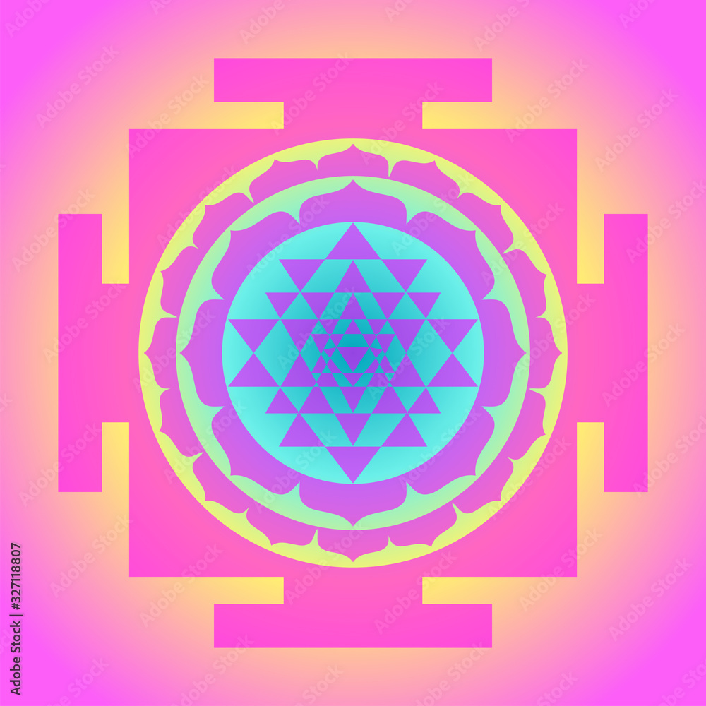The Sri Yantra or Sri Chakra, form of mystical diagram, Shri Vidya ...