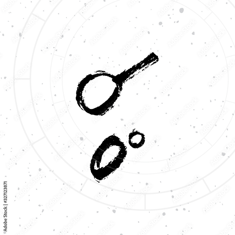Vector handdrawn brush ink illustration of Conjunction astrological ...