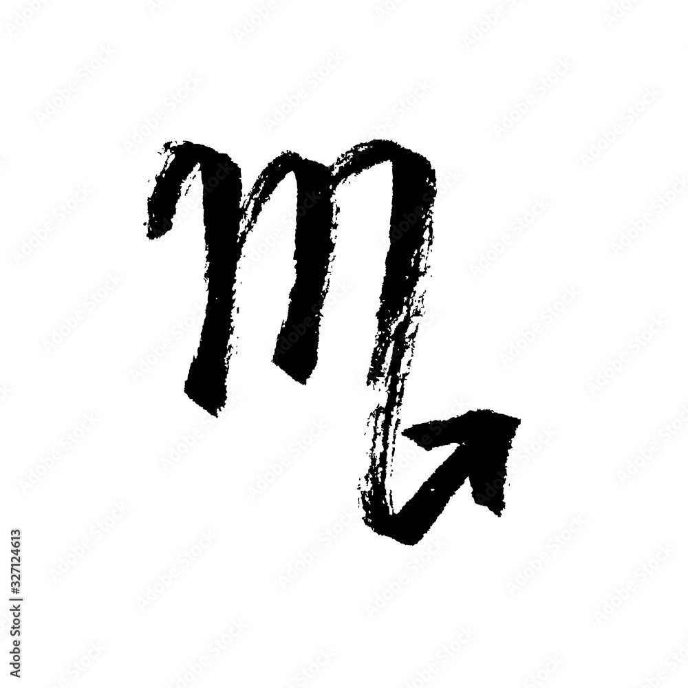 Scorpio zodiac sign. Hand drawn vector illustration. Hand painted ...