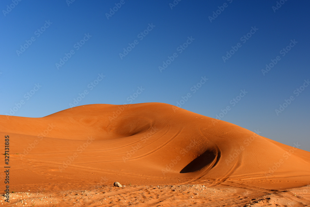 Huge dunes of the desert. Beautiful structures of yellow sand dunes ...