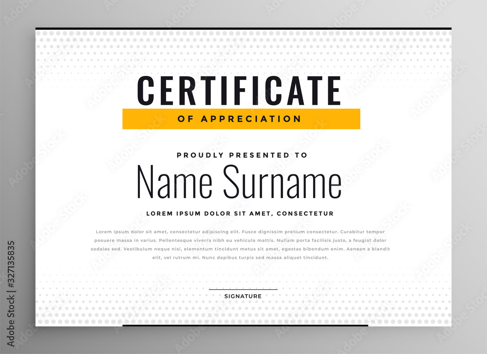clean simple certificate of appreciation template design Stock Vector ...