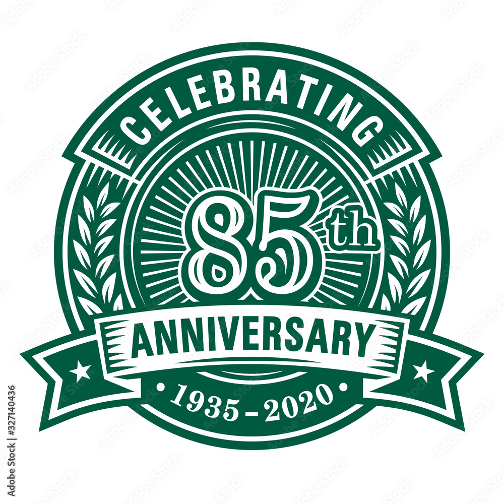 85 years of celebrations design template. 85th anniversary logo. Vector ...