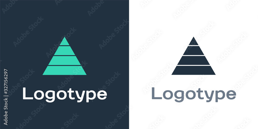 Logotype Business pyramid chart infographics icon isolated on white ...