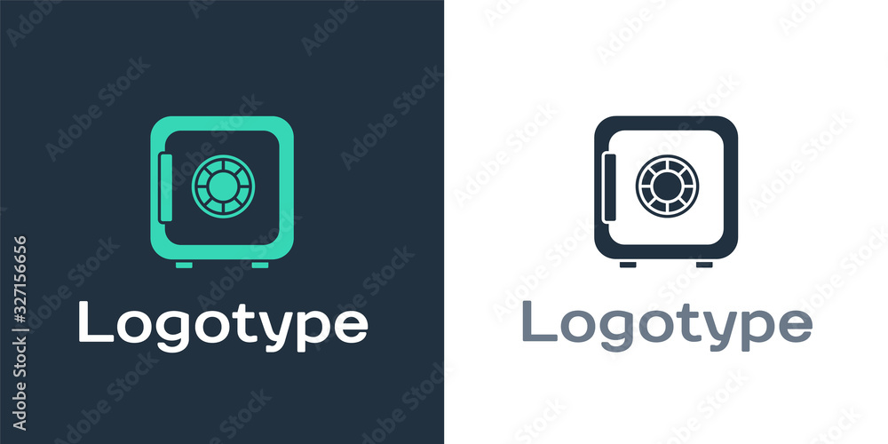 Logotype Safe icon isolated on white background. The door safe a bank ...