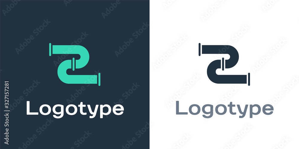 Logotype Industry metallic pipe icon isolated on white background ...