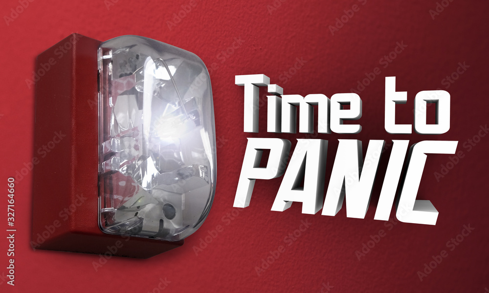 Time to Panic Scared Fear Terror Emergency Fire Alarm Words 3d ...