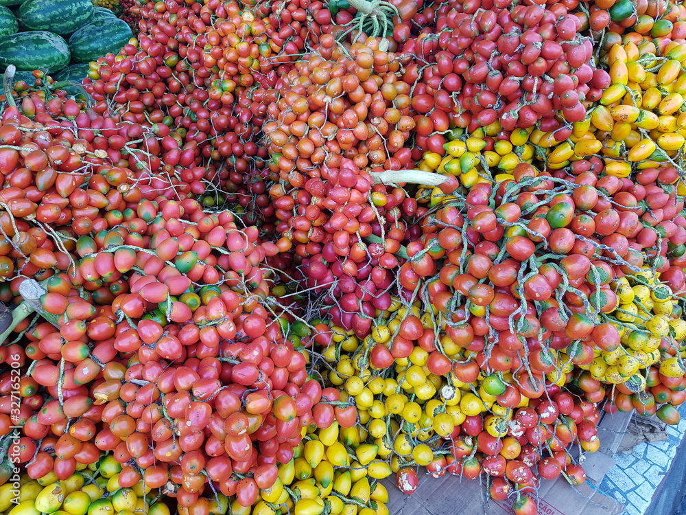 Pupunha fruits, peach palm (Bactris gasipaes) Arecaceae family for sale ...