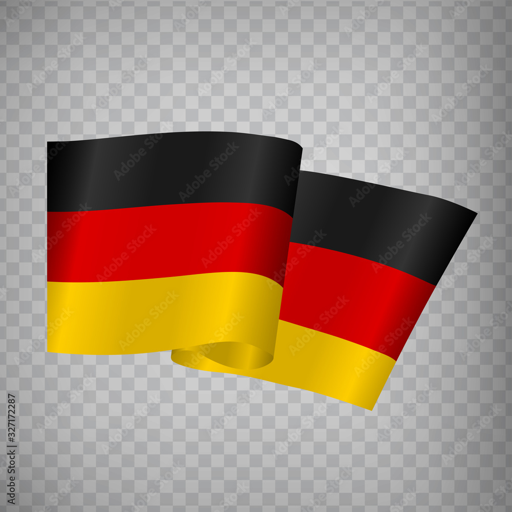 3D Realistic waving Flag of Germany on transparent background. National ...