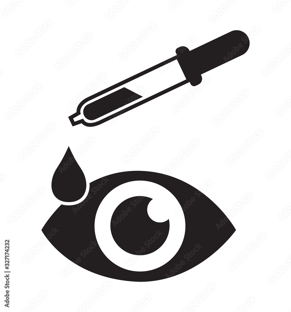 Eye drop icon eye health icon vector eye isolated on white Stock Vector ...