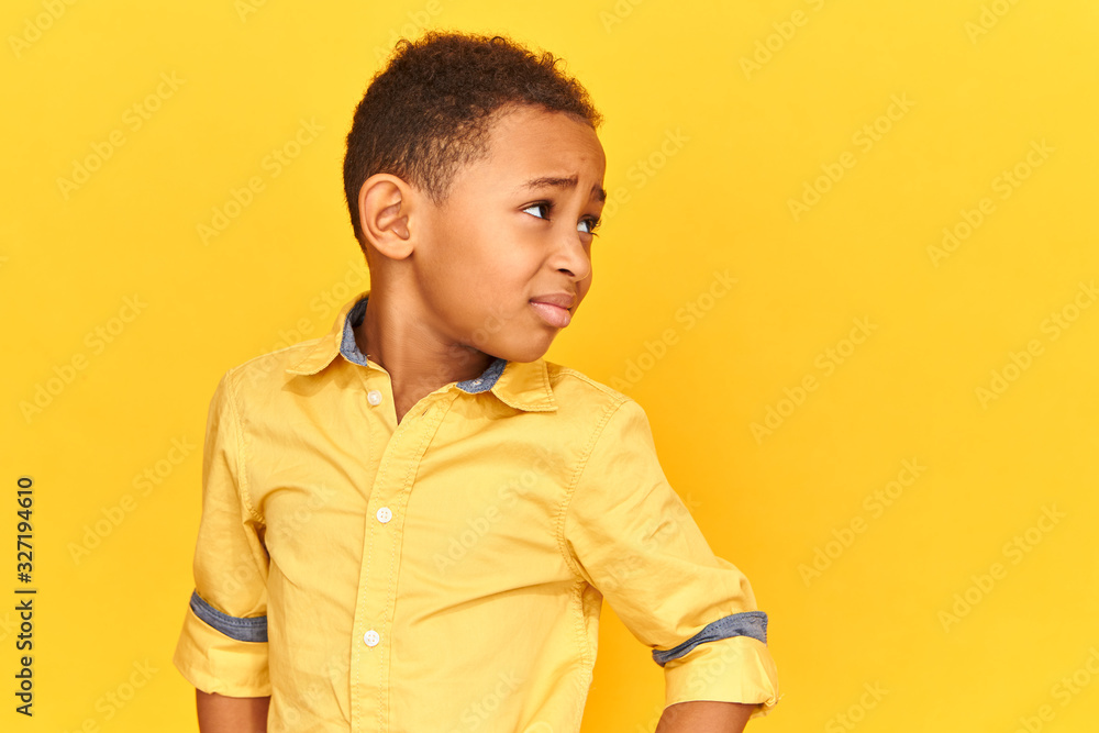 Human facial expressions, attitude and lifes perception. Dissatisfied ...