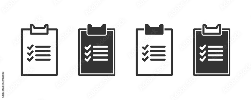 Checklist icons in four different versions in a flat design Stock ...
