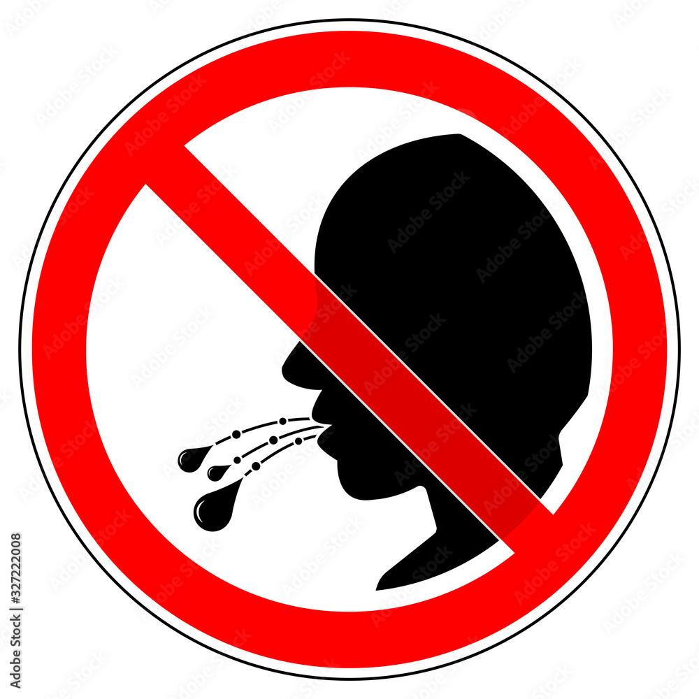 srr562 SignRoundRed - german - menschliches Gesicht - Spucken in der ...