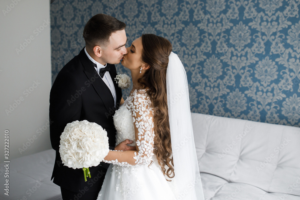 The bride and groom meet each other for the first time on their wedding ...
