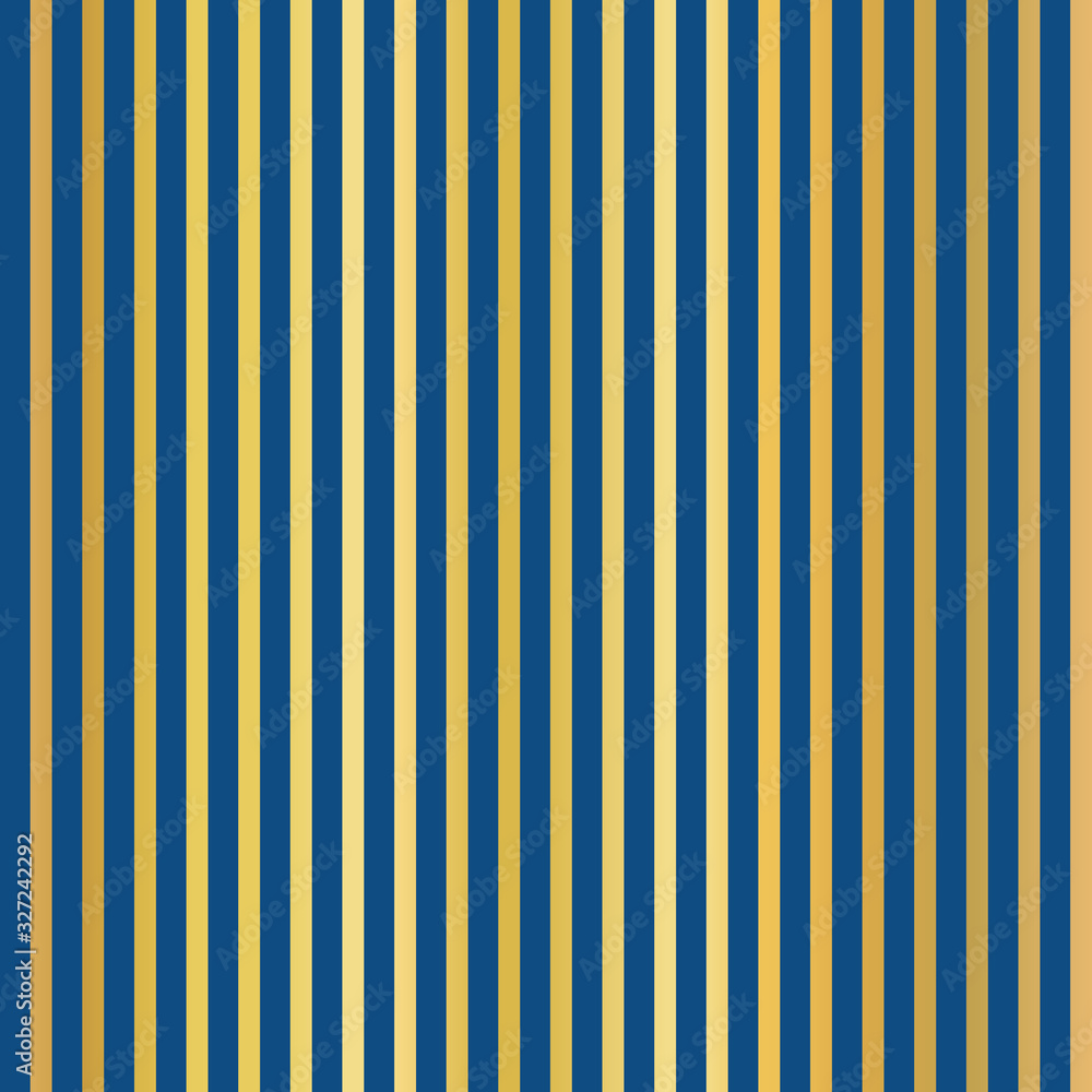 Golden and blue vertical stripes seamless vector pattern. Metallic gold ...