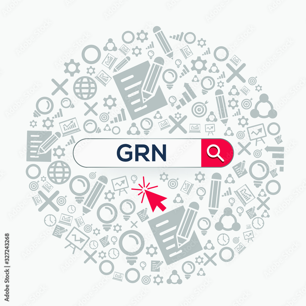 GRN mean (goods receipt note) Word written in search bar ,Vector ...