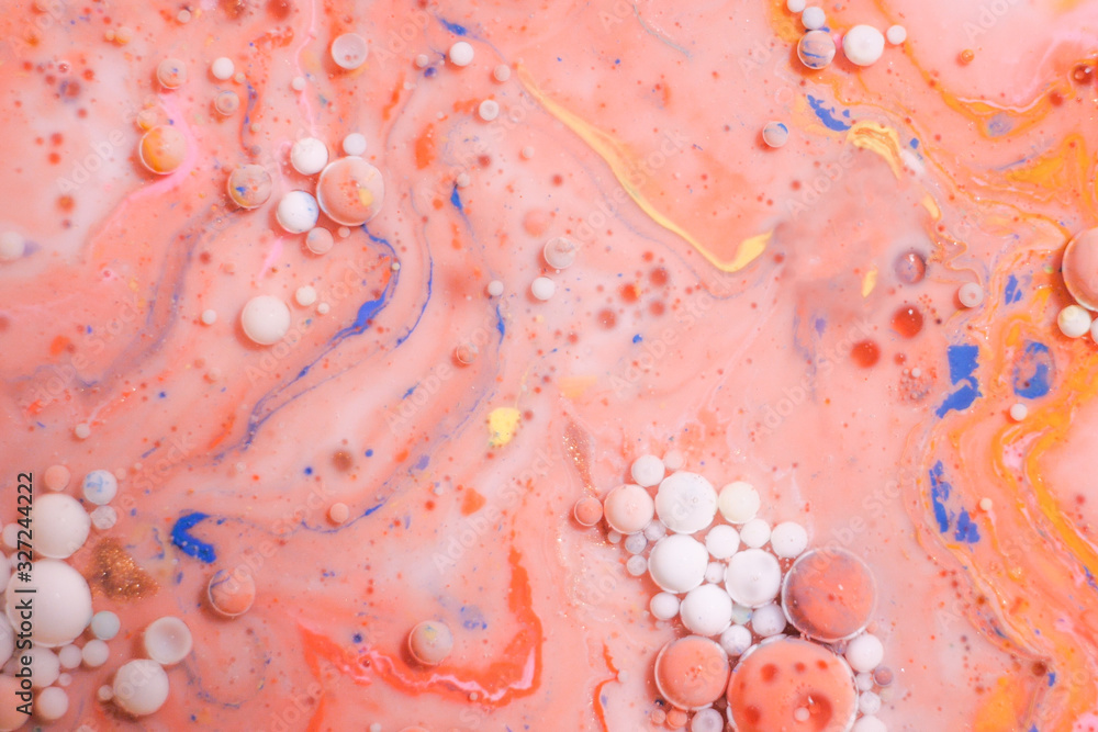 Colourful acrylic bubbles.Abstract ink design template mixed texture ...