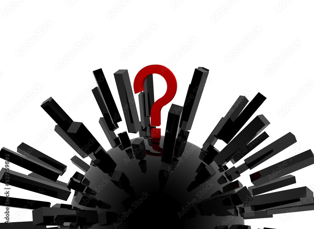 Viral cells and question marks to study problems in viruses Stock ...