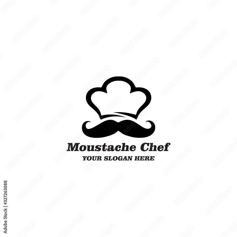 Mustache Chef Logo Vector and Templates Stock Vector | Adobe Stock