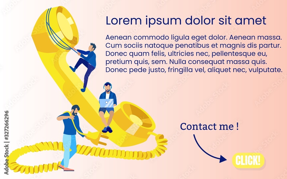 Informational Poster Contact Generation Cartoon. Banner Employees do ...