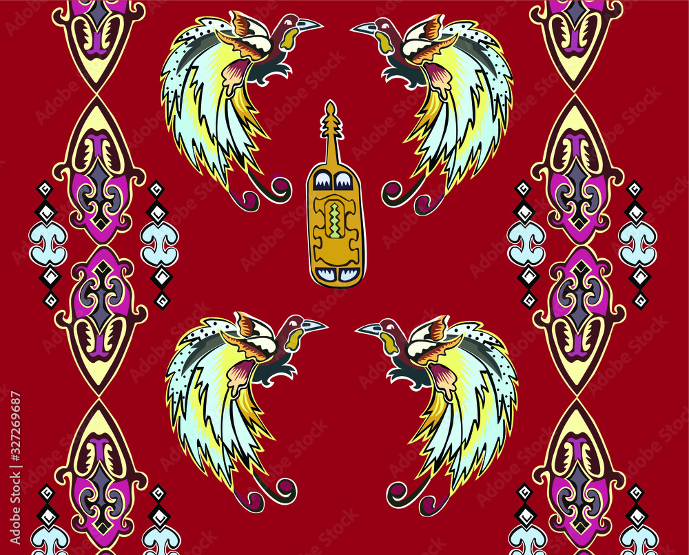 papua batik from papua indonesia. pattern cendrawasih animal Stock ...