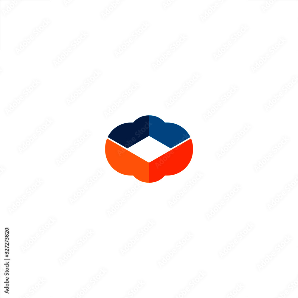 Cloud logo box design cube Stock Vector | Adobe Stock