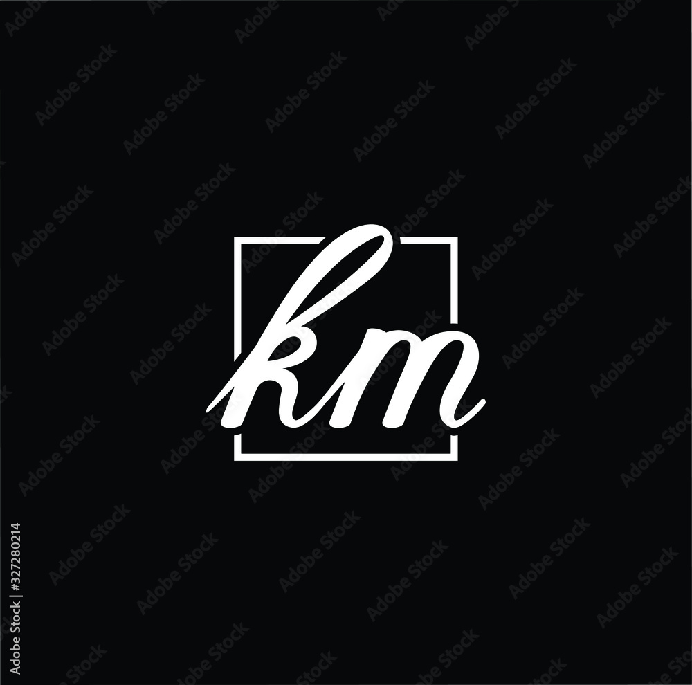 Initial based modern and minimal Logo. KM MK letter trendy fonts ...