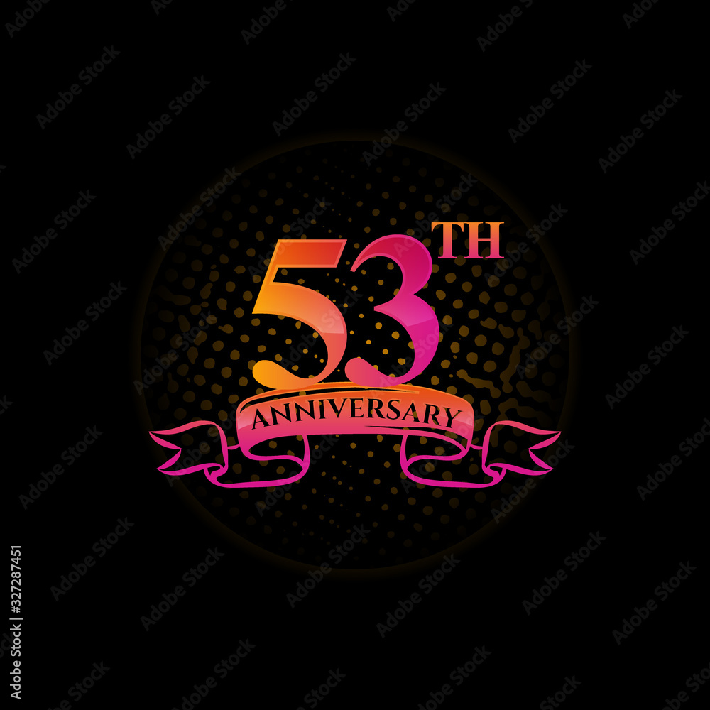 Logo 53th Anniversary Logo with a circle and number 53 in it and ...