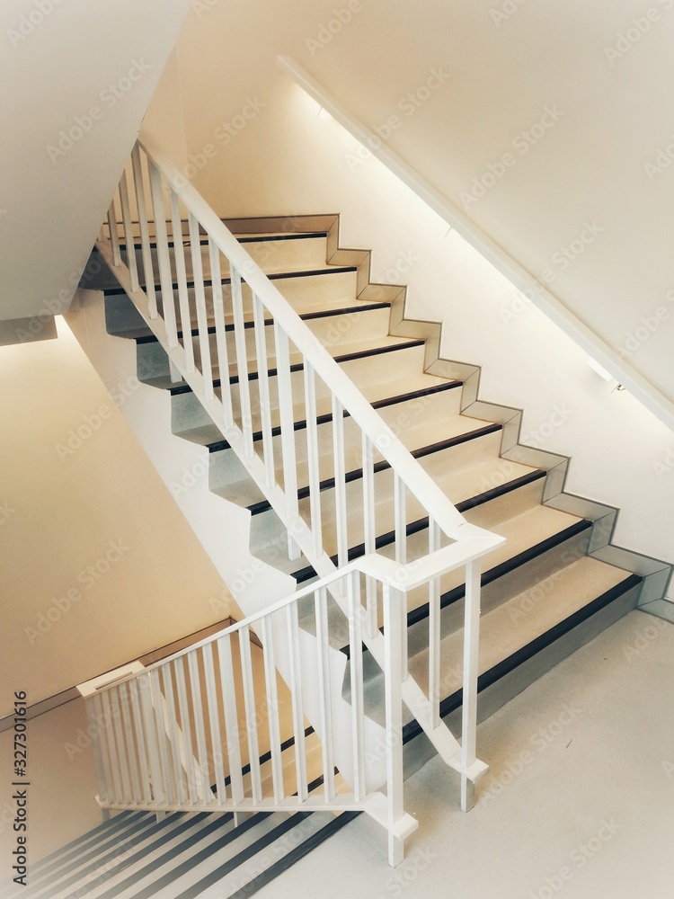 Staircase in modern building, Stairs for emergencies in high-rise ...