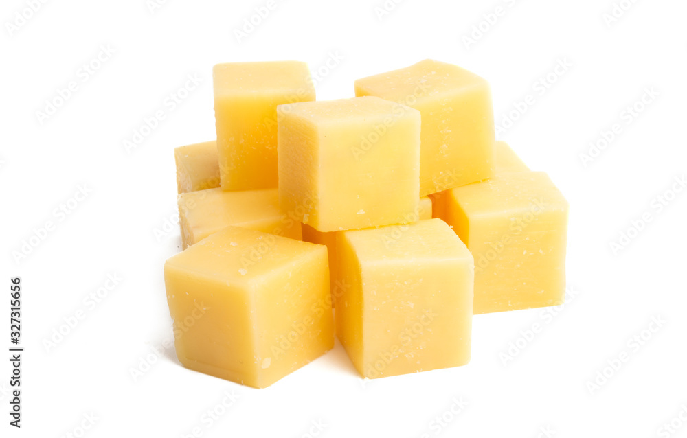 cheese cubes isolated Stock Photo | Adobe Stock