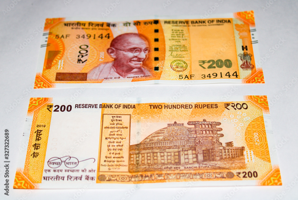 New Indian Currency Of 200 Rupee Notes Stock Photo Adobe Stock New Indian Currency Of 200 Rupee Notes Stock Photo Adobe Stock