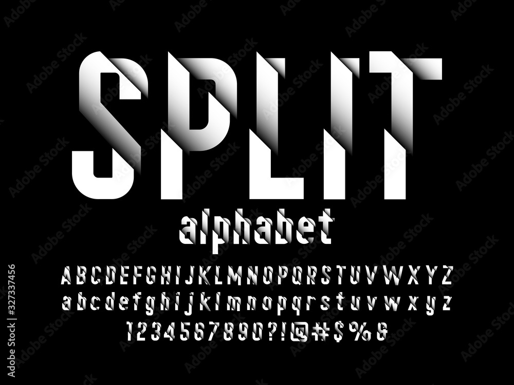Vector of modern sliced style alphabet design Stock Vector | Adobe Stock
