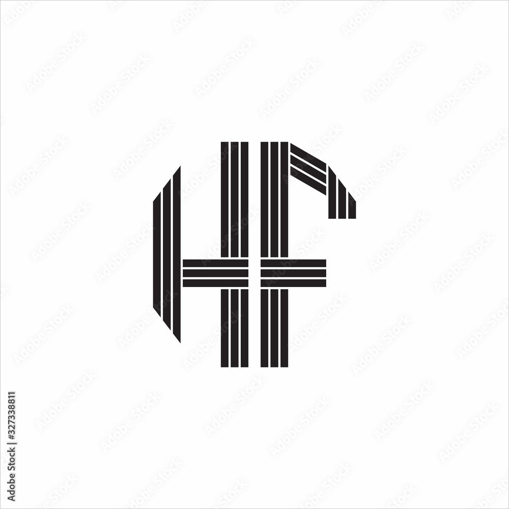 HF Logo monogram outline style linked isolated on white background ...