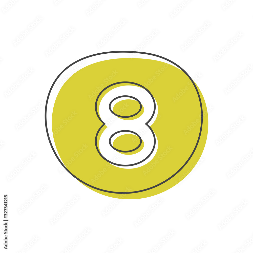 Background with a number in a colored circle isolated on a white ...
