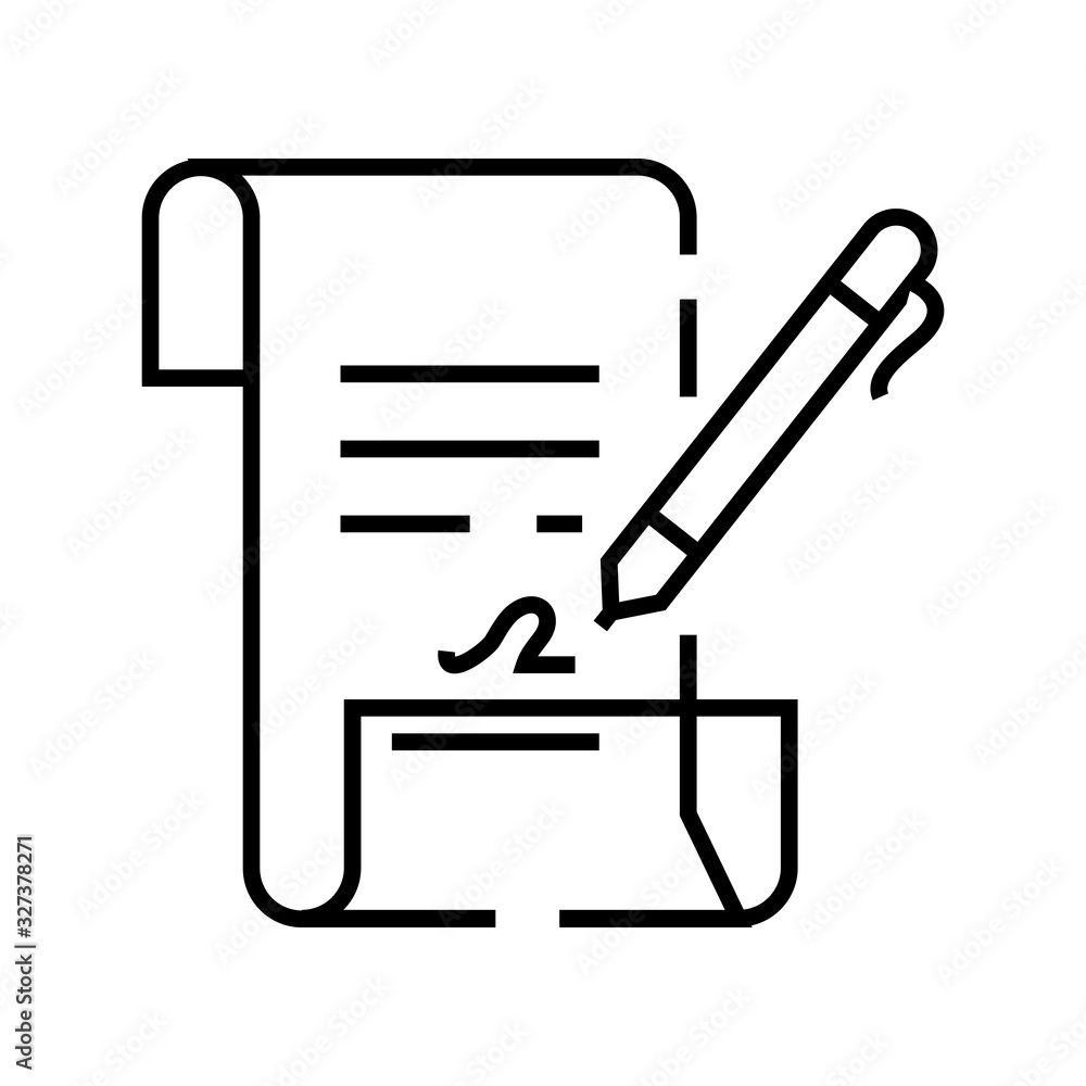 Script line icon, concept sign, outline vector illustration, linear ...